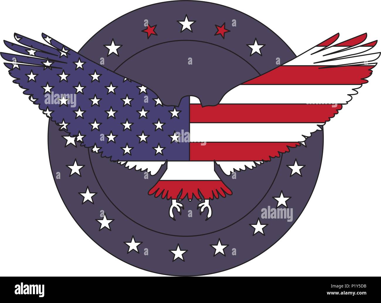 american bald eagle circular emblem vector illustration design Stock ...