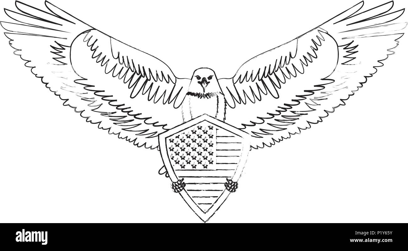 american bald eagle shield vector illustration design Stock Vector ...