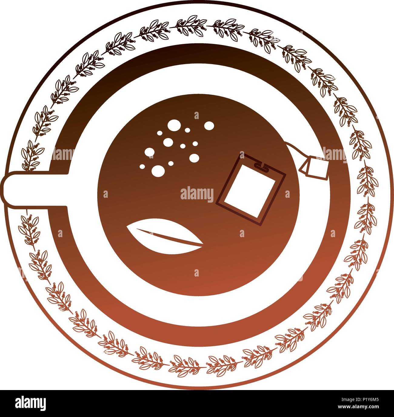 Tea cup aerial view Stock Vector Images - Alamy