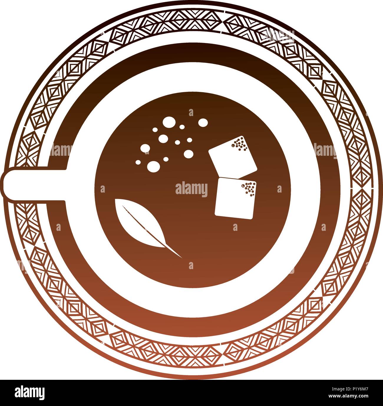 Tea cup aerial view Stock Vector Images - Alamy