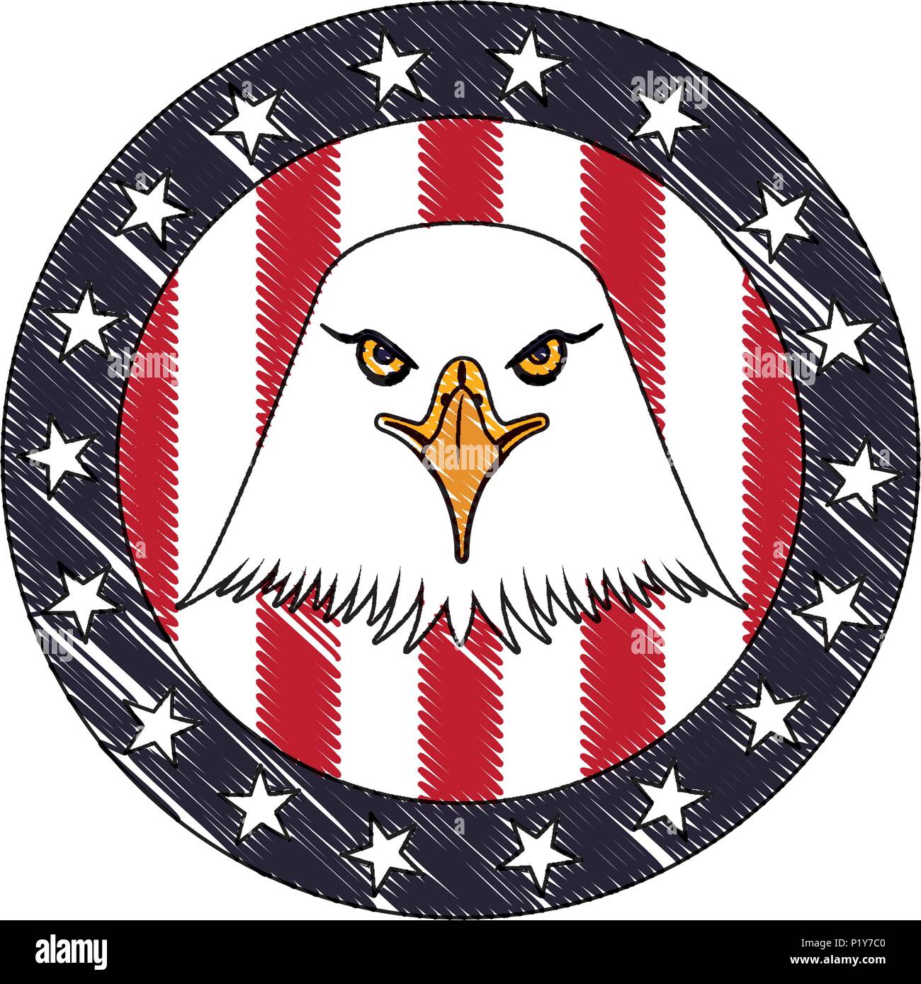 american eagle usa flag emblem vector illustration drawing Stock Vector Image & Art - Alamy