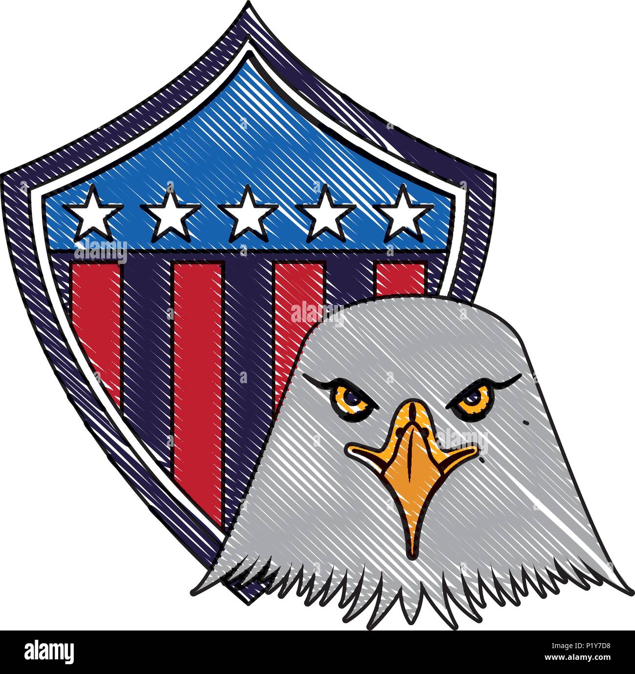 American Flag Shield Eagle