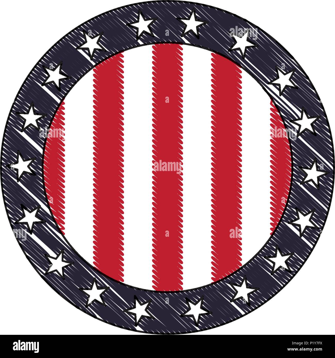 stamp with united states of america flag vector illustration drawing ...