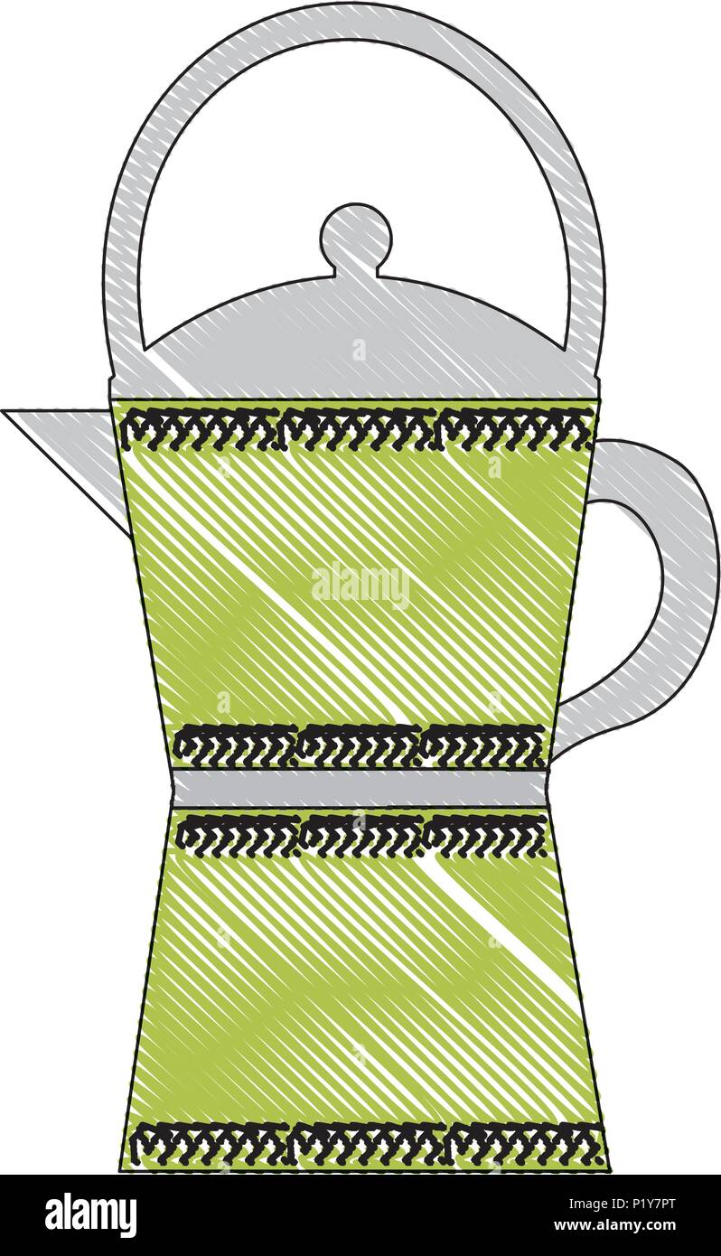 italian coffee maker kitchenware design vector illustration drawing ...