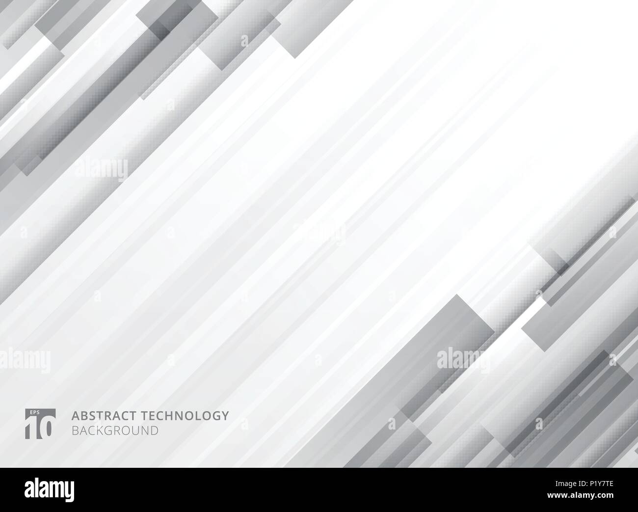 Abstract technology vertical overlap geometric squares shape gray colour on white background ...