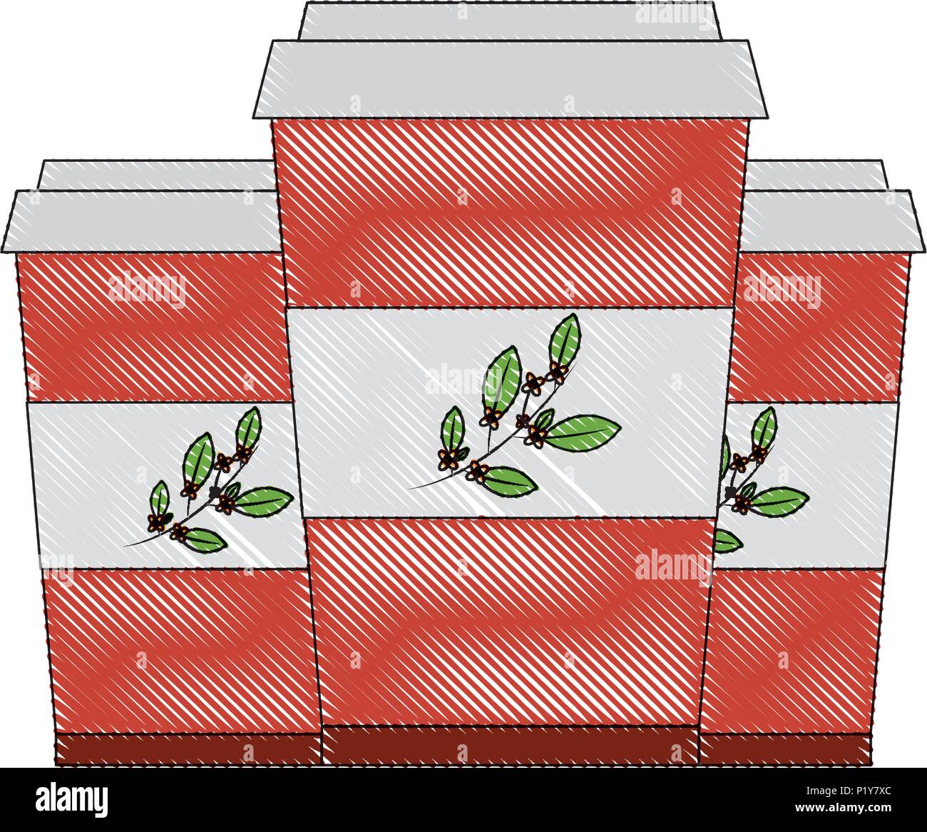 disposable paper cup with tea aromatic beverage vector illustration ...