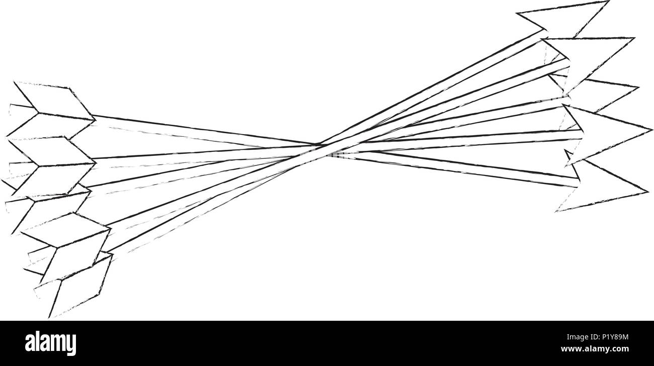 crossed arrows weapon ancient image vector illustration sketch Stock ...