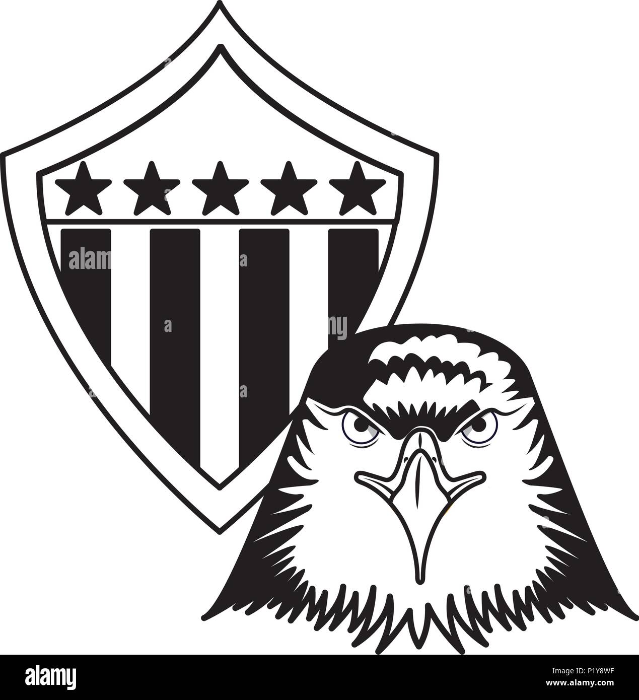 american bald eagle shield vector illustration design Stock Vector ...