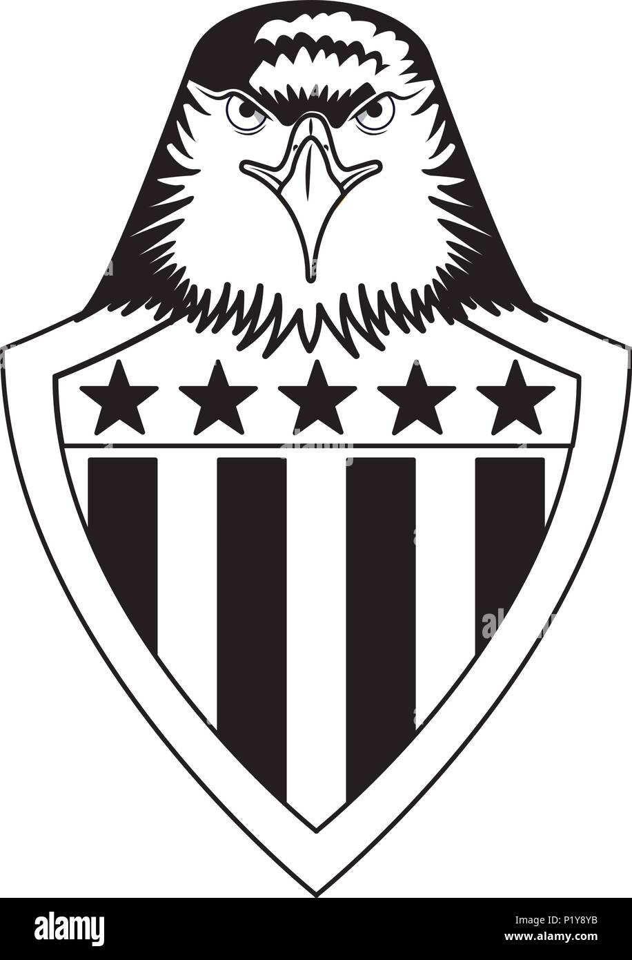 american bald eagle shield vector illustration design Stock Vector ...