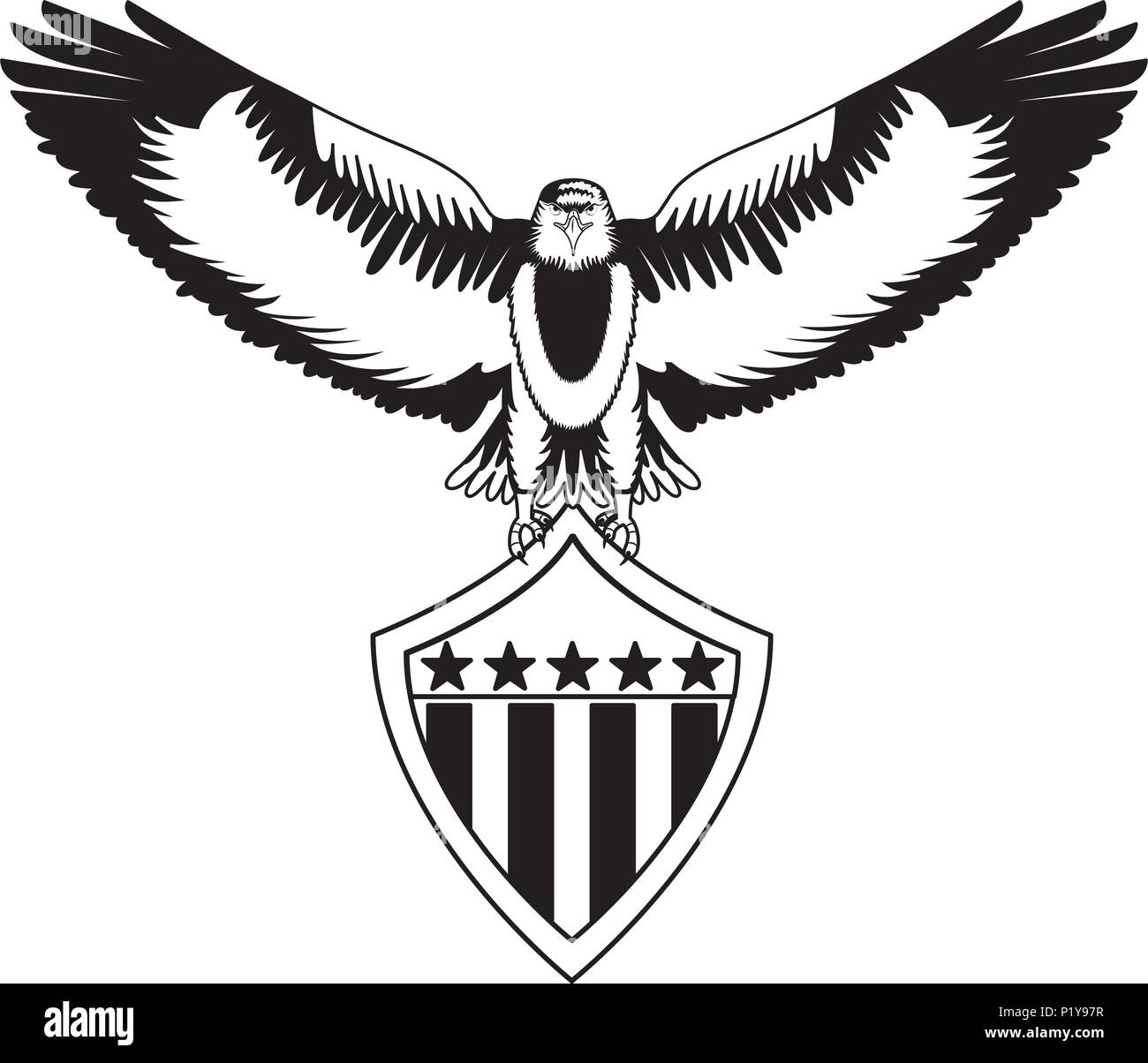 american bald eagle shield vector illustration design Stock Vector ...