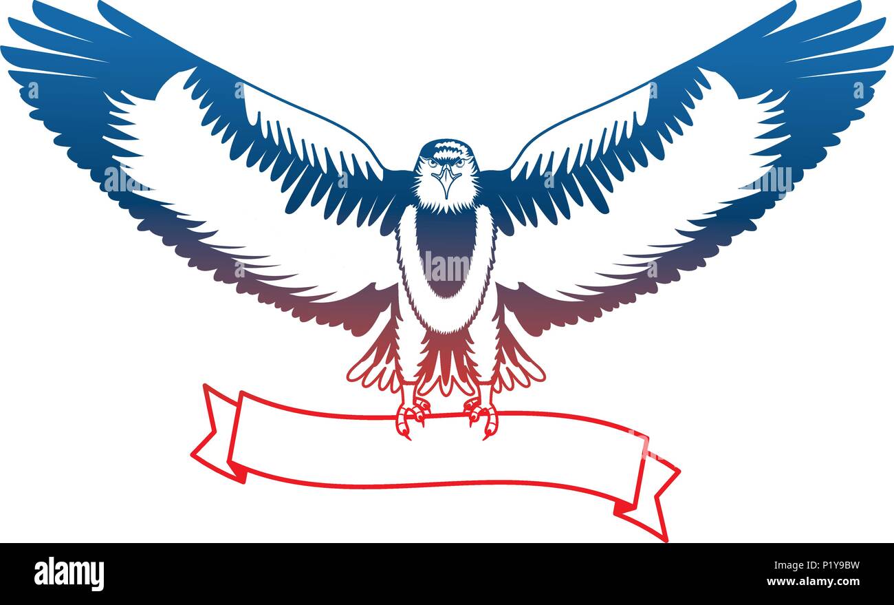 american bald eagle emblem with ribbon vector illustration design Stock ...
