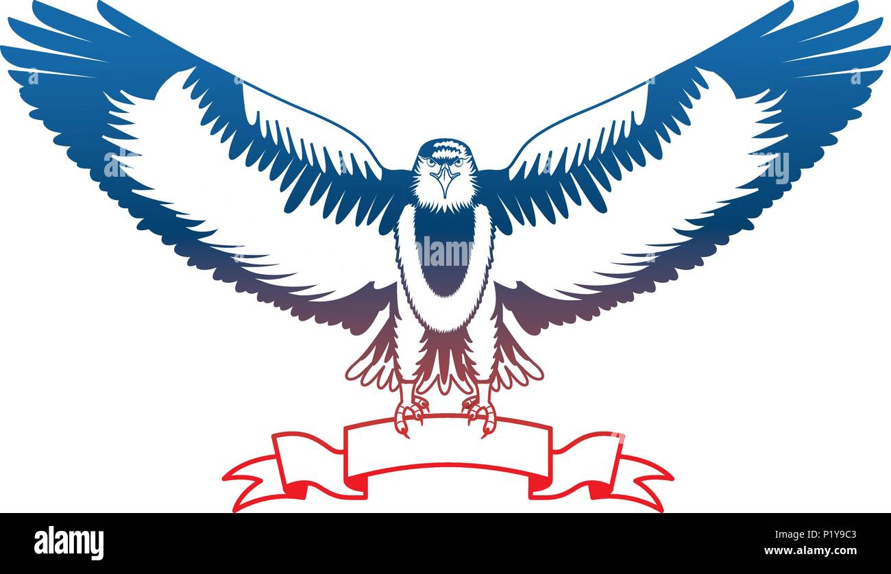 american bald eagle emblem with ribbon vector illustration design Stock ...