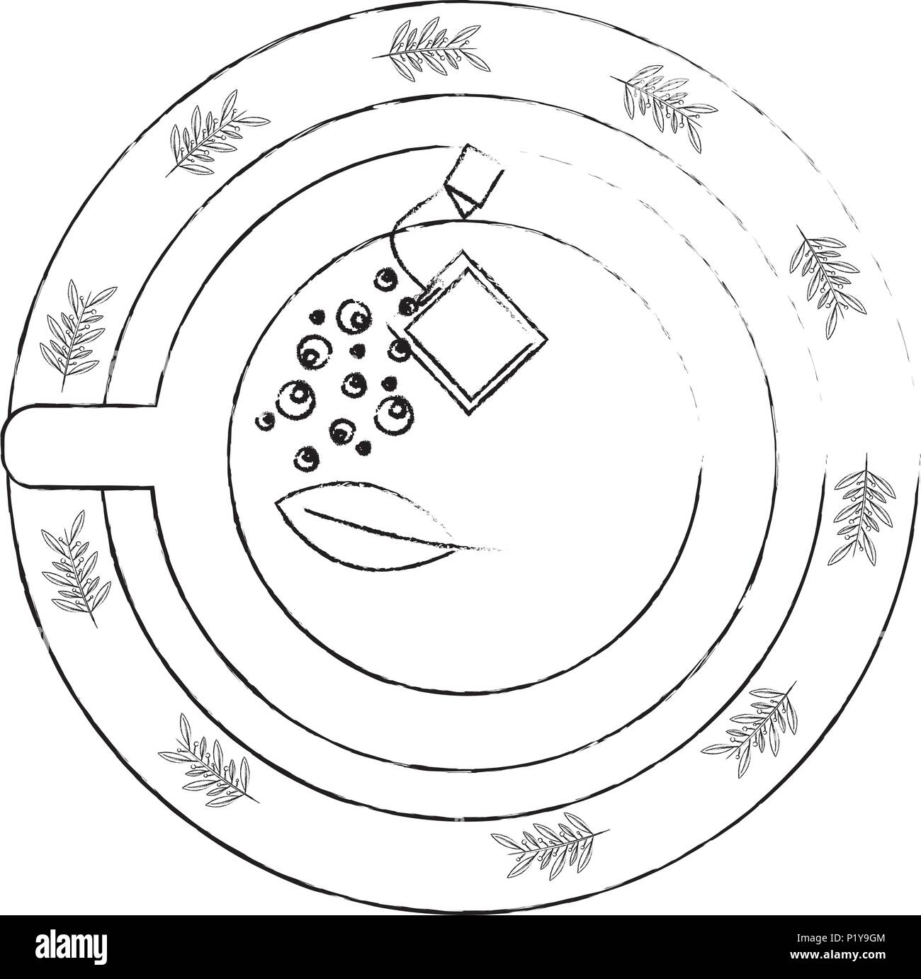 Tea cup aerial view Stock Vector Images - Alamy