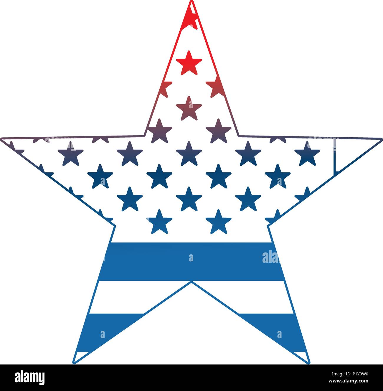 usa flag shaped star national sign vector illustration Stock Vector ...