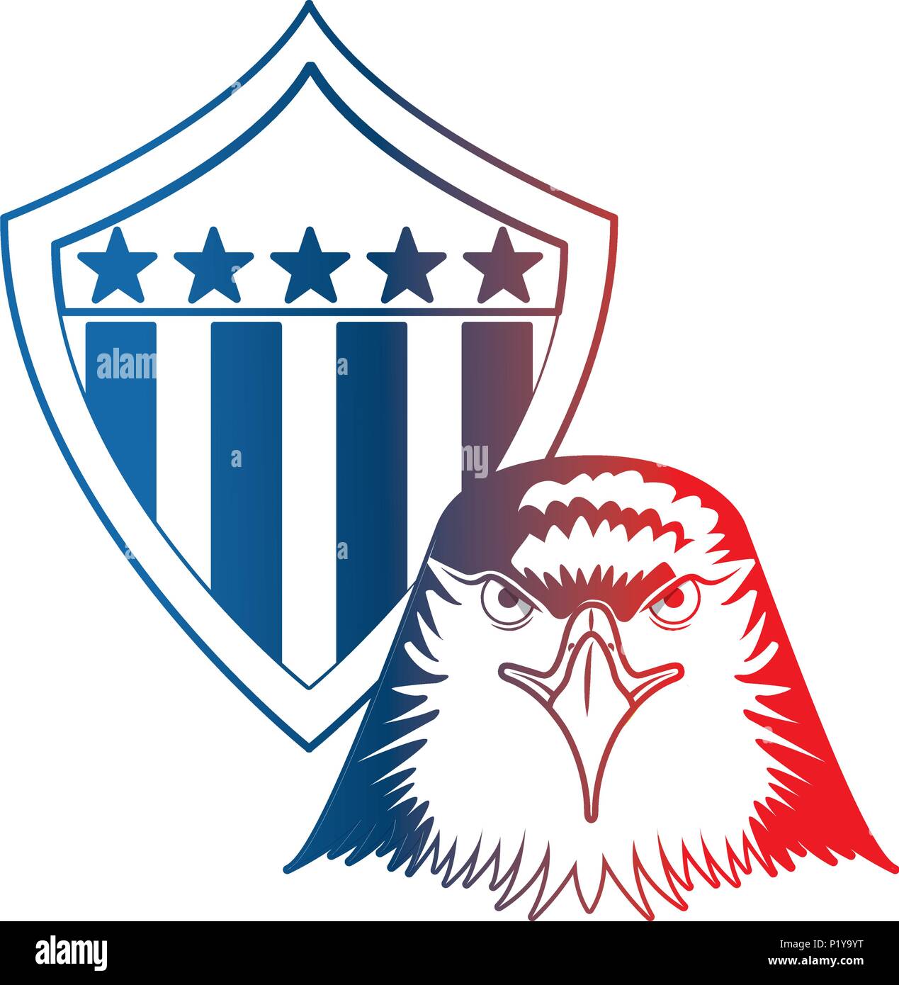 american eagle usa flag emblem vector illustration Stock Vector Image ...