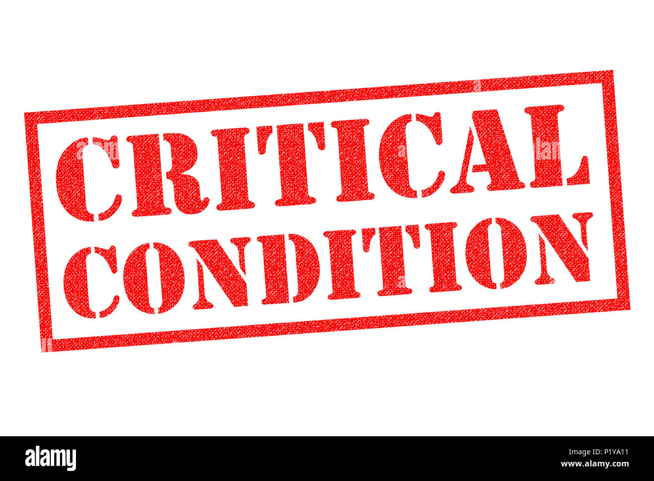 CRITICAL CONDITION red Rubber Stamp over a white background Stock Photo ...