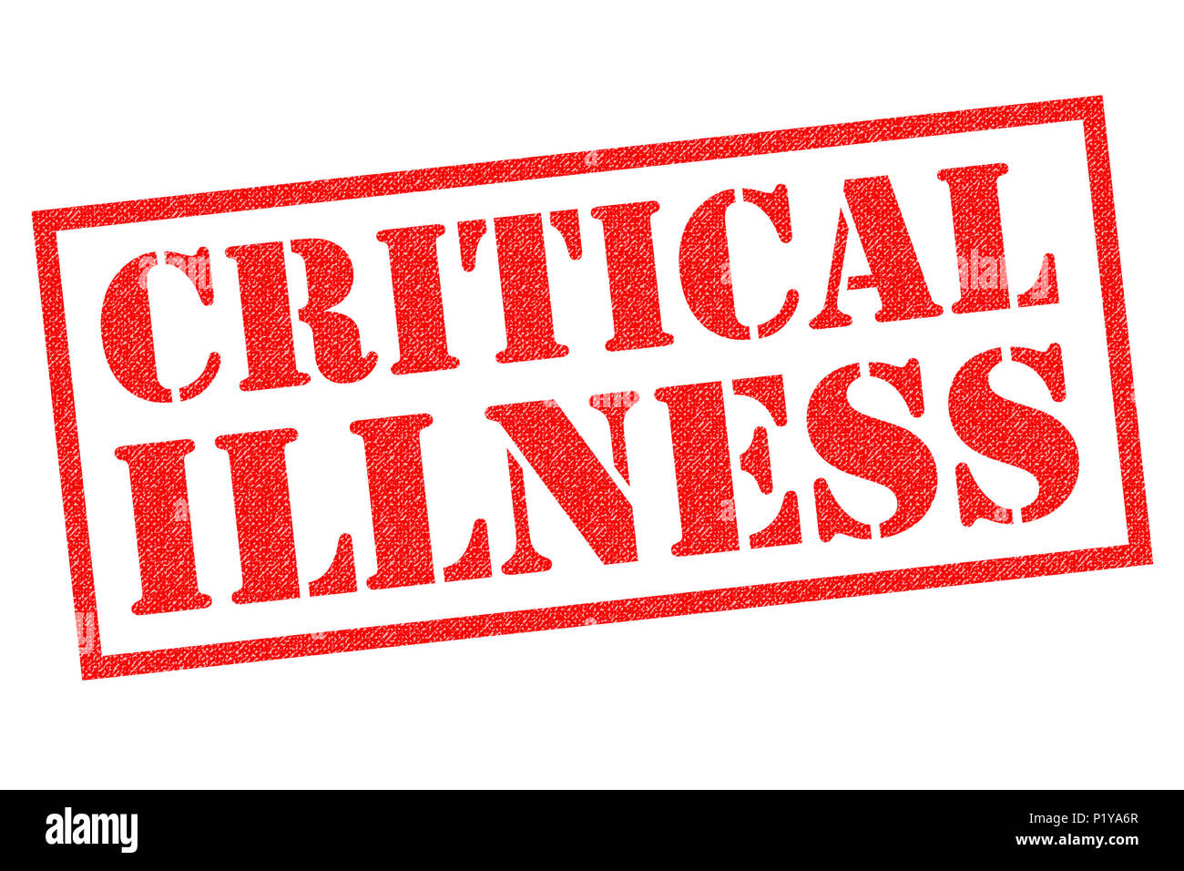 CRITICAL ILLNESS red Rubber Stamp over a white background Stock Photo ...