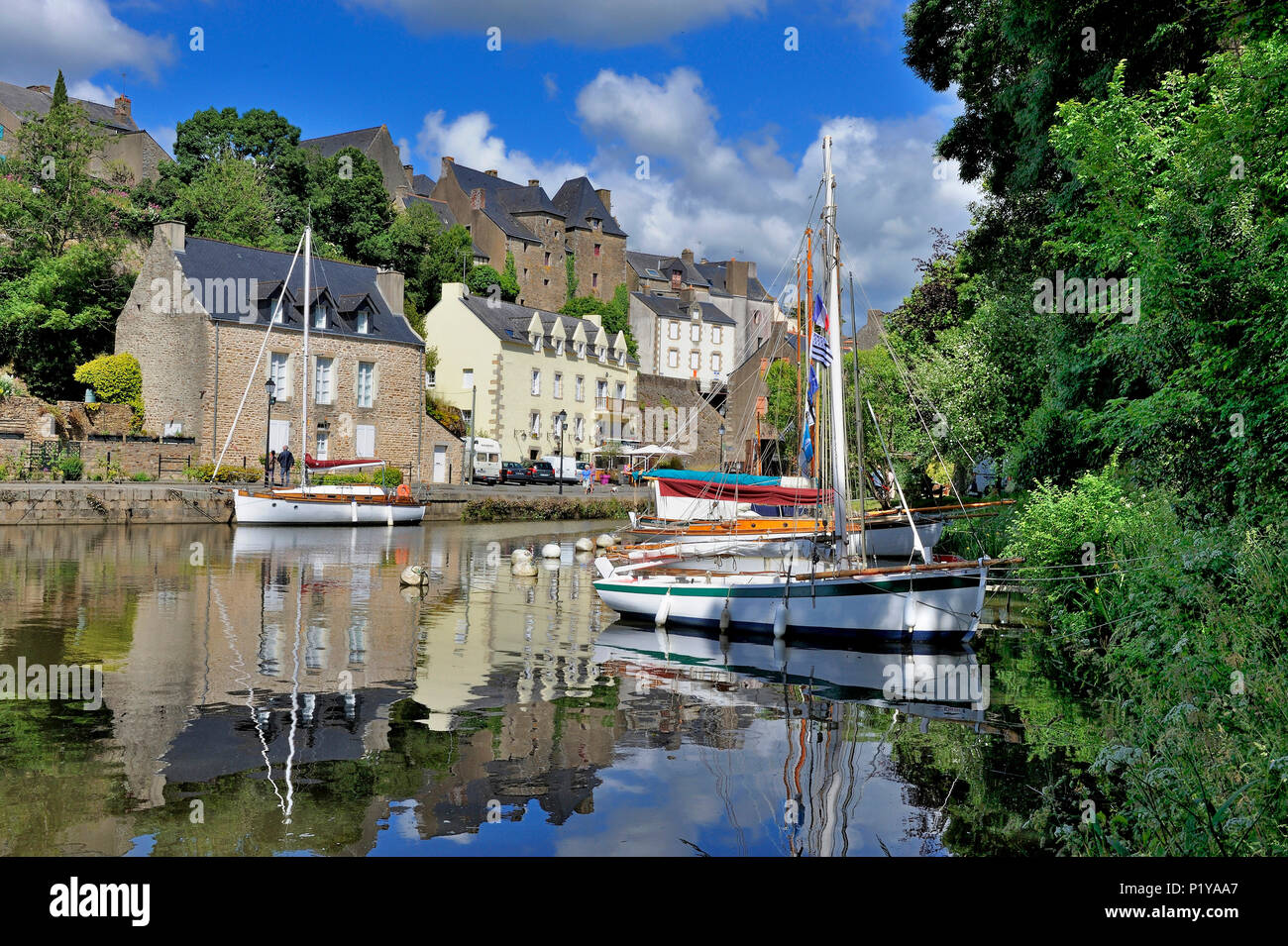 France, North-Western France, Brittany, La Roche-Bernard, old sailboats ...