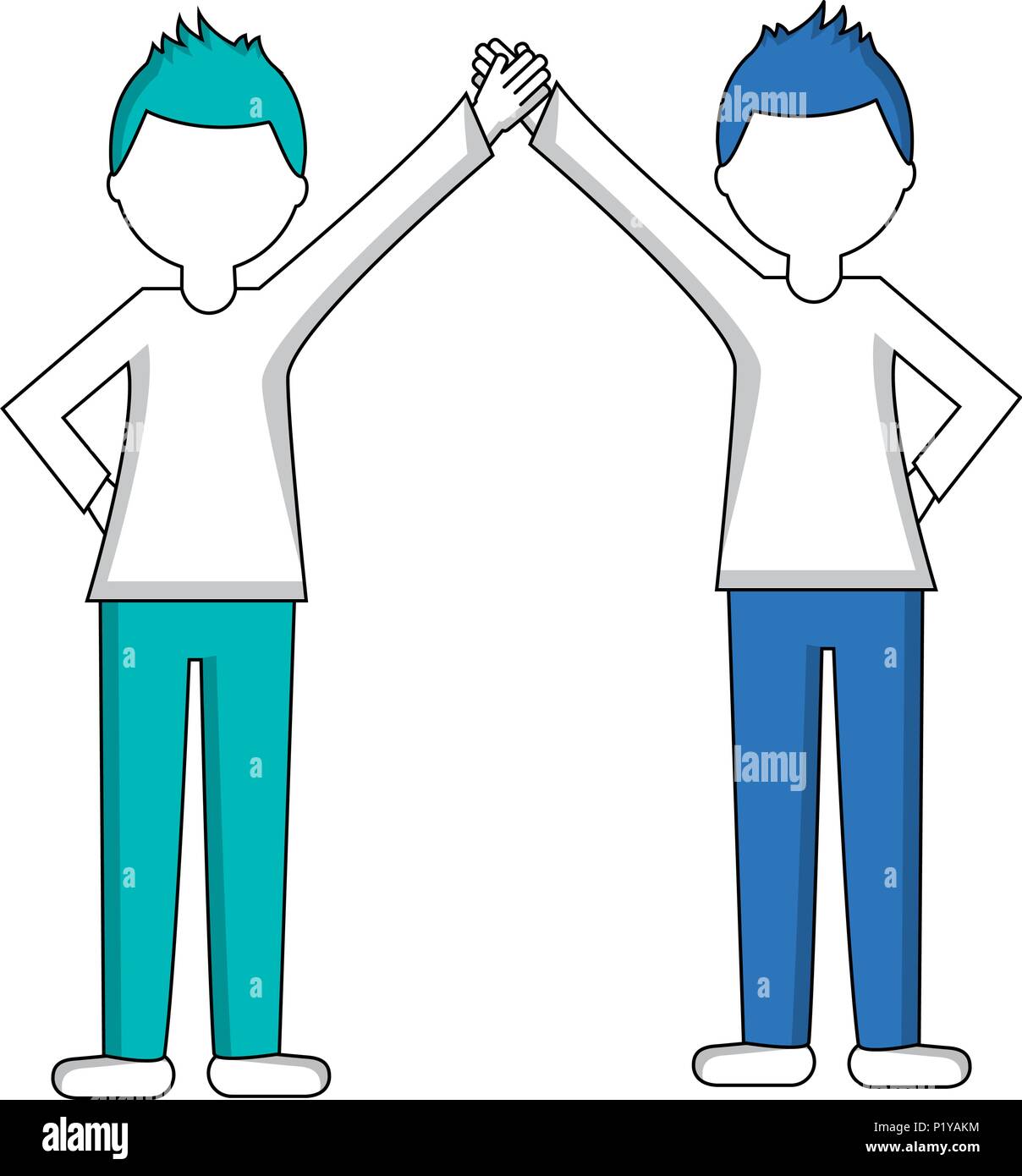 businesspeople holding hands together teamwork vector illustration ...