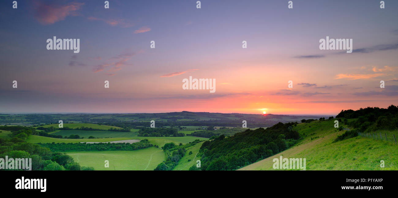 Dramatic and colourful mid-summer sunset over Beacon Hill from Old ...