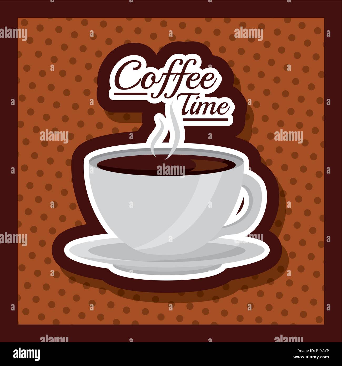 coffee cup hot drink fresh dots background - coffee time vector ...