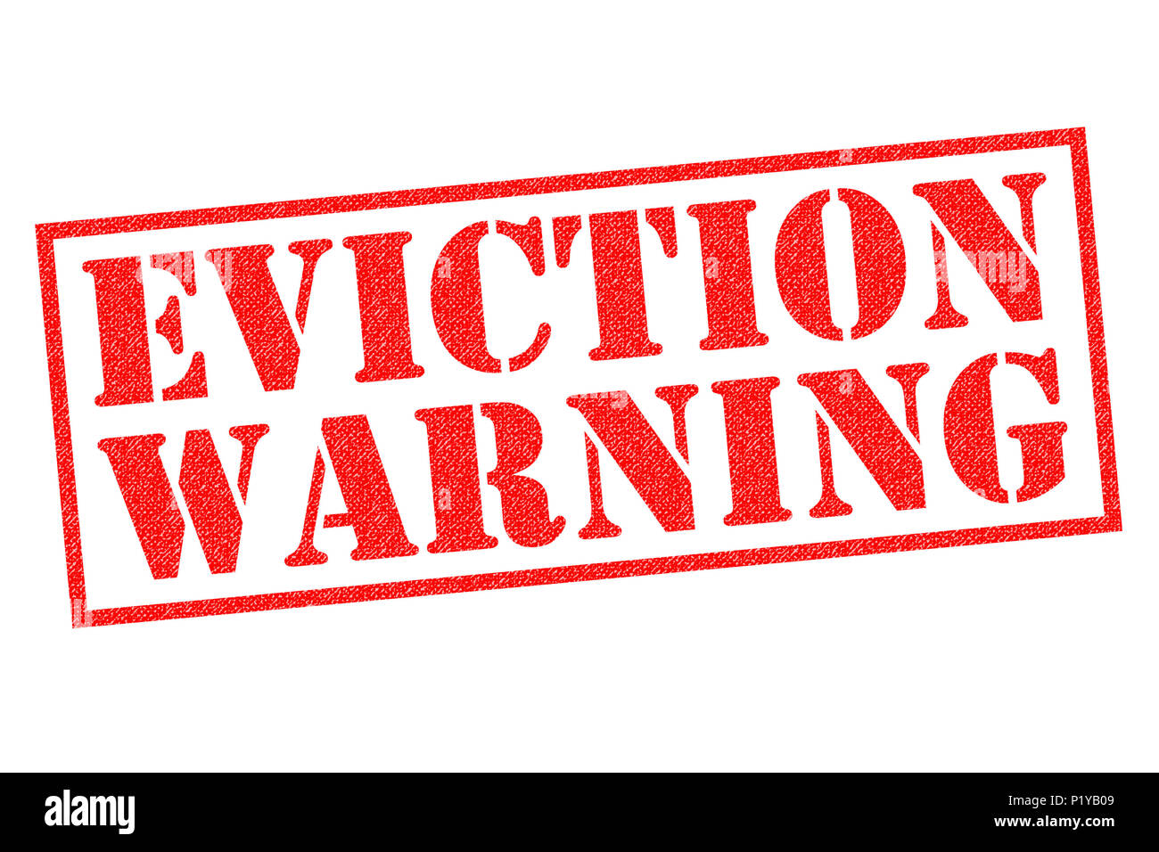 EVICTION WARNING red Rubber Stamp over a white background Stock Photo ...