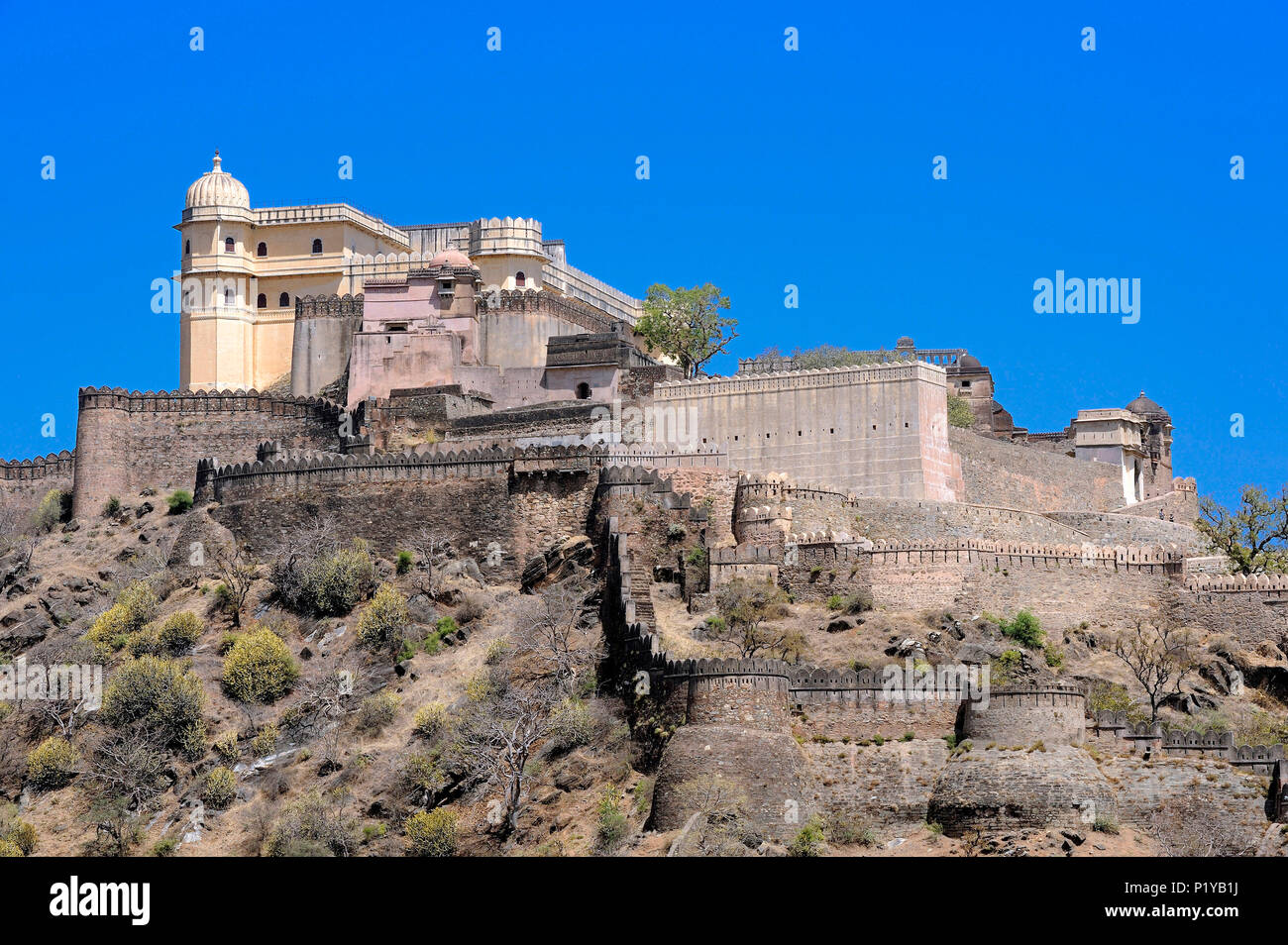 India,Rajasthan, Kumbhalgarth Fort (15th Century), Mewar fortress Stock ...