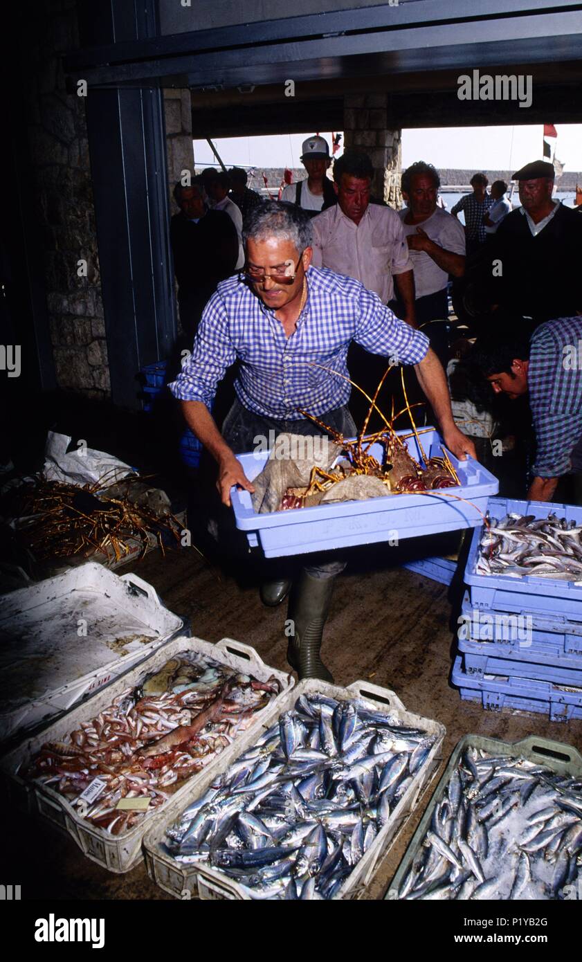 Peñíscola, "Lonja" (fish exchange) at the port (Costa del Azahar Stock ...