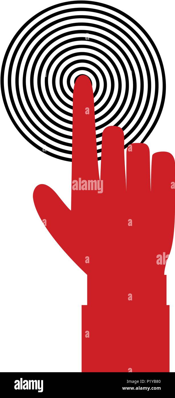 Vector illustration of index finger pointing to the target, business ...