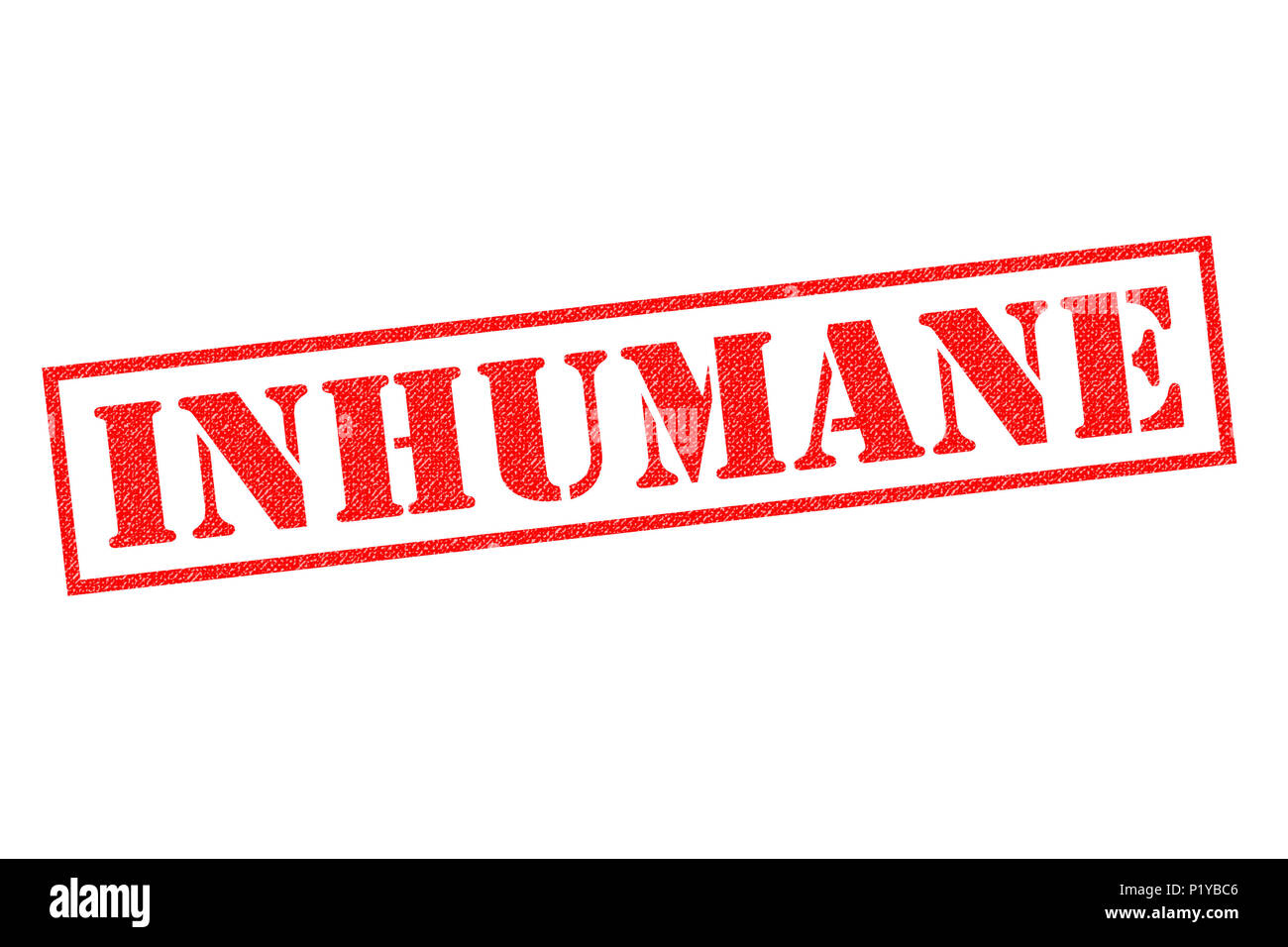 INHUMANE red Rubber Stamp over a white background Stock Photo - Alamy