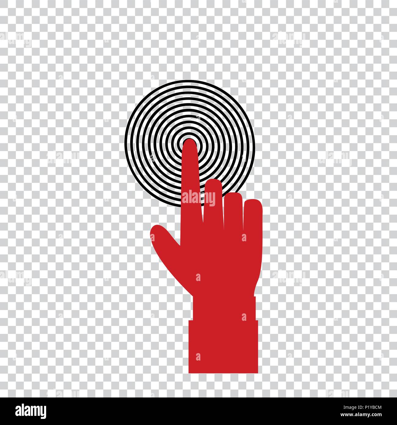 Vector illustration of index finger pointing to the target, business ...