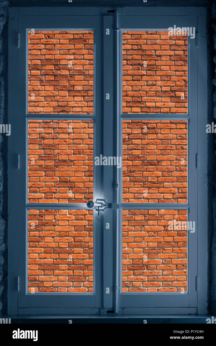 Brick through window hi-res stock photography and images - Alamy