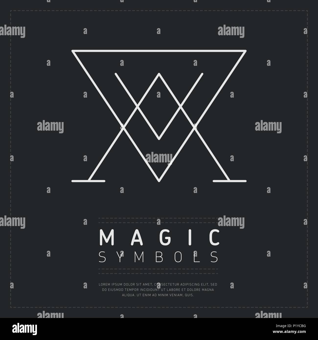 Graphic magic symbol in white lines Stock Vector Image & Art - Alamy