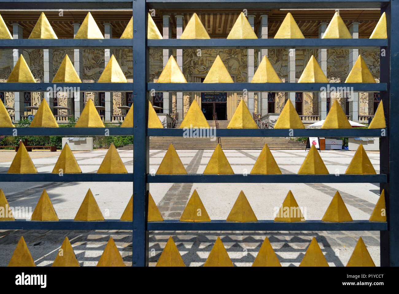 Europe, France, front gate of the immigration museum in Paris Golden ...