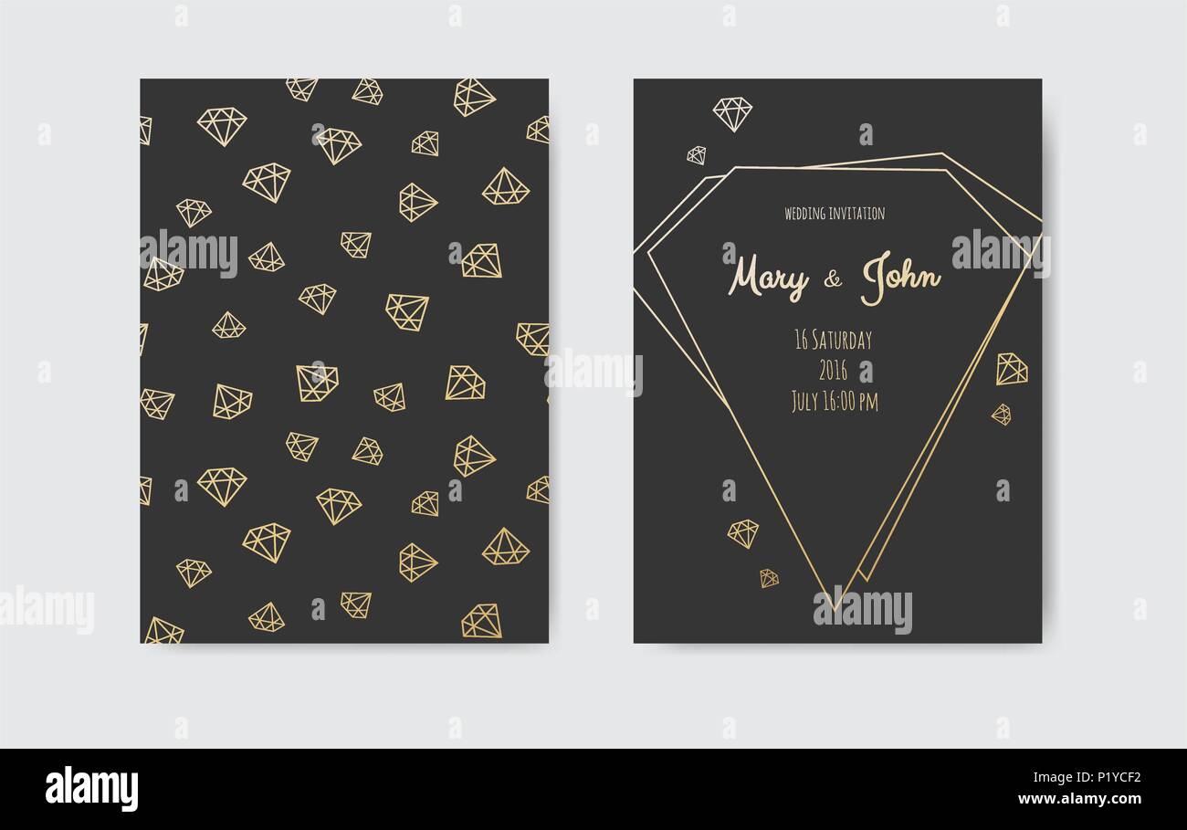 invitation card with diamonds . Vector illustration Stock Vector Image ...