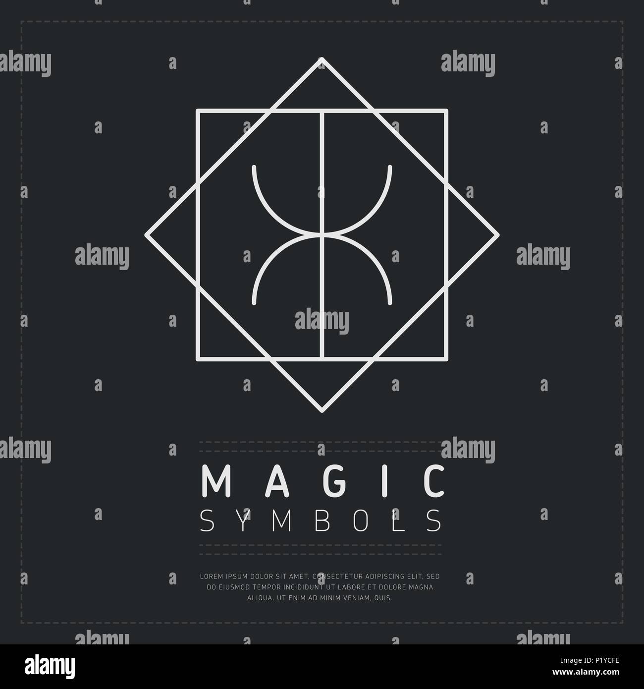 Linear white symbol in square Stock Vector Image & Art - Alamy