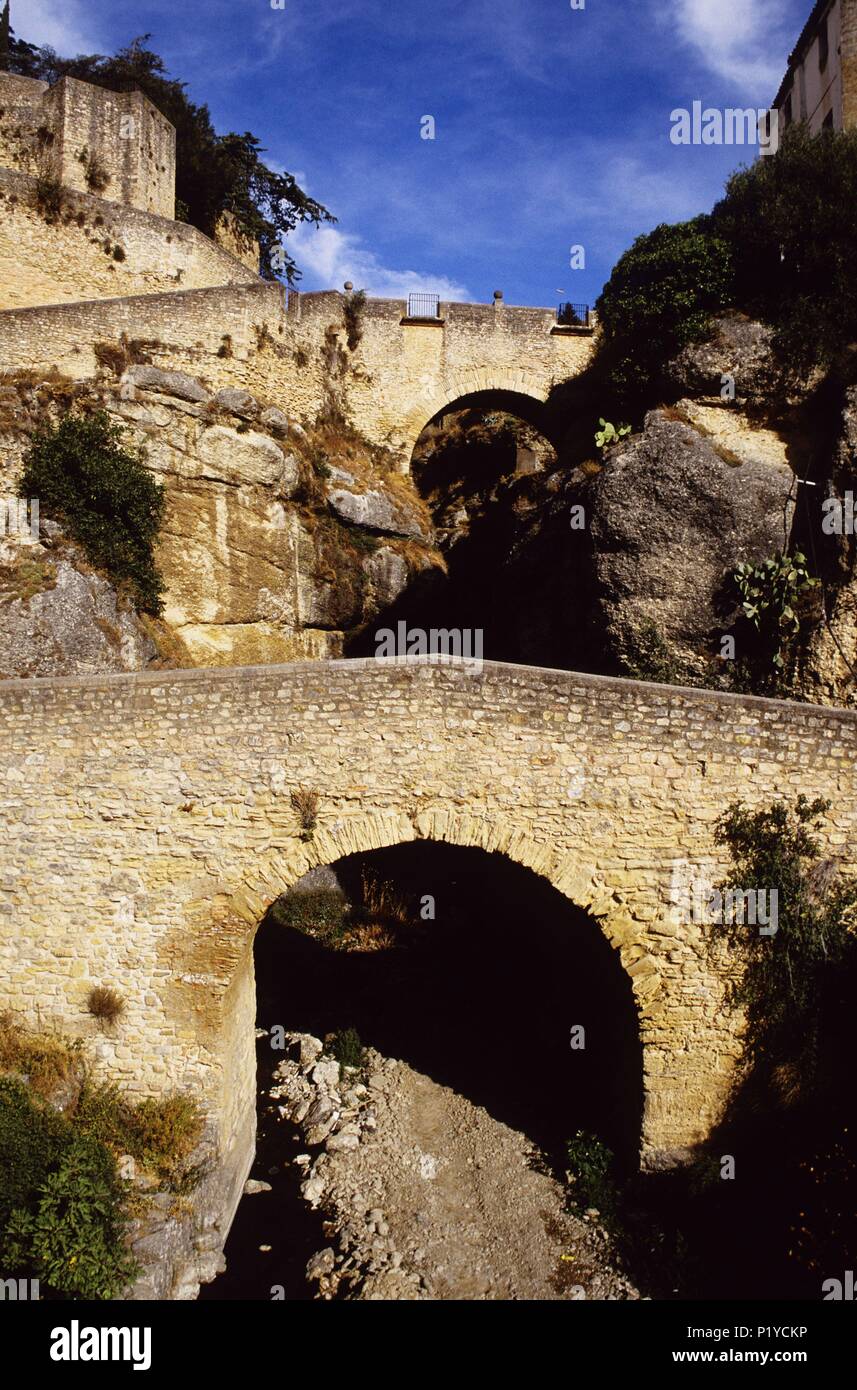 Ronda roman old bridge hi-res stock photography and images - Alamy