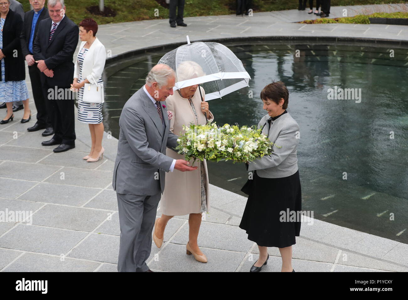 The Prince of Wales and the Duchess of Cornwall at the Omagh Bomb ...