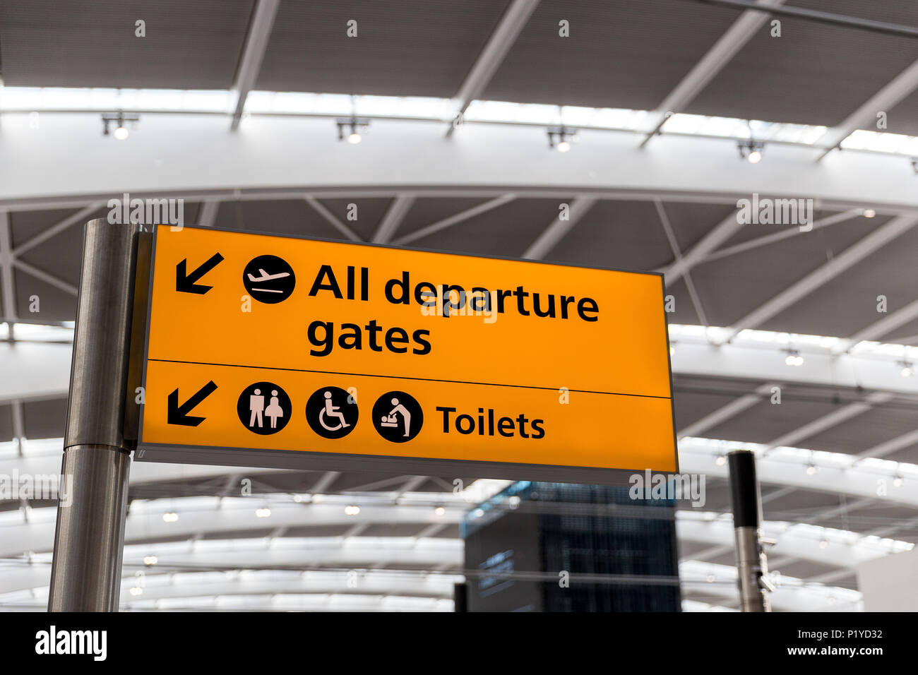 LONDON - MAY 27, 2018: Departures sign at London Heathrow airport Stock ...