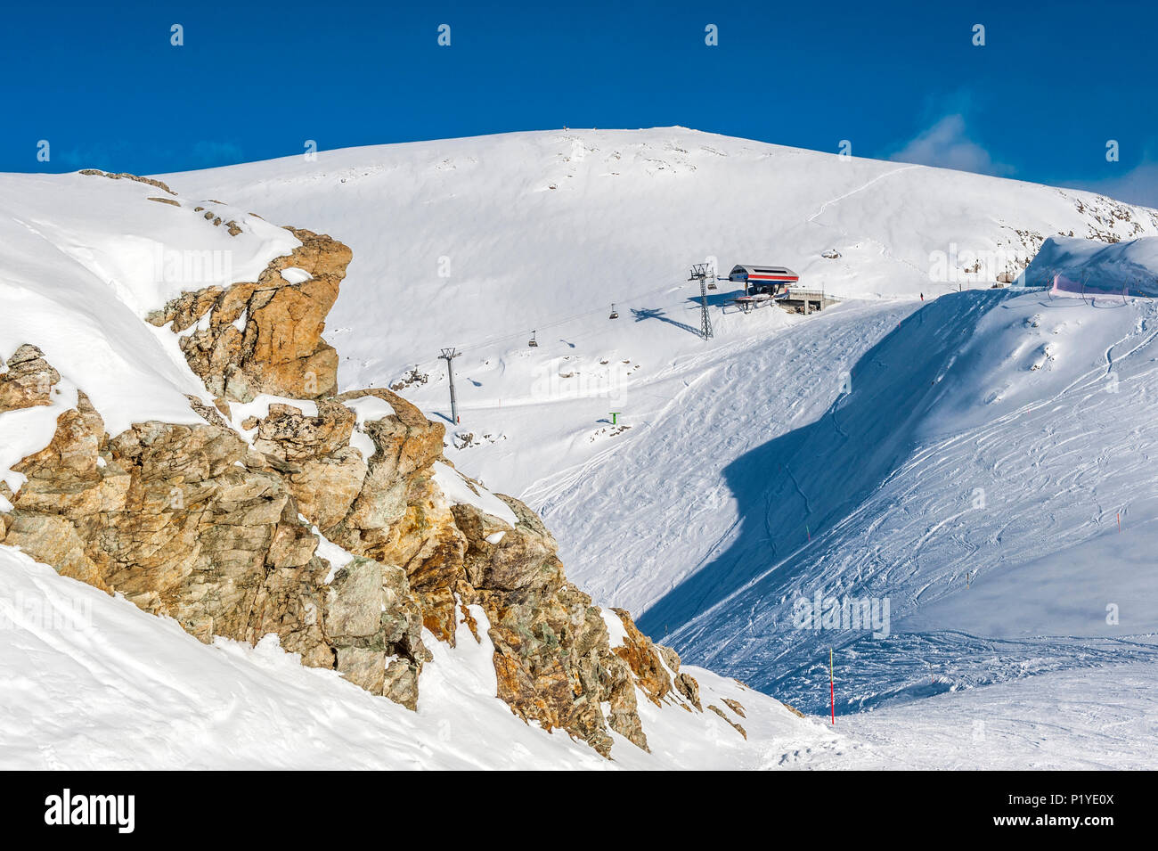 Switzerland, the Bernina Range, Diavolezza ski park Stock Photo - Alamy