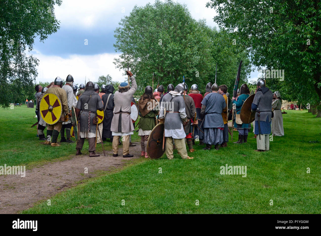 Battle at Flag Fen Archaeology Park, home of an prehistoric wooden ...