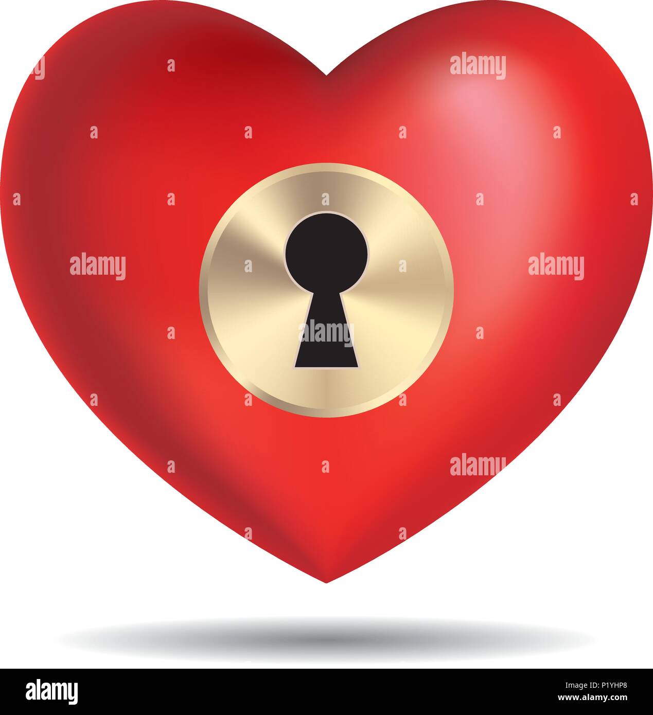 Padlock shape heart on Stock Vector Images - Alamy