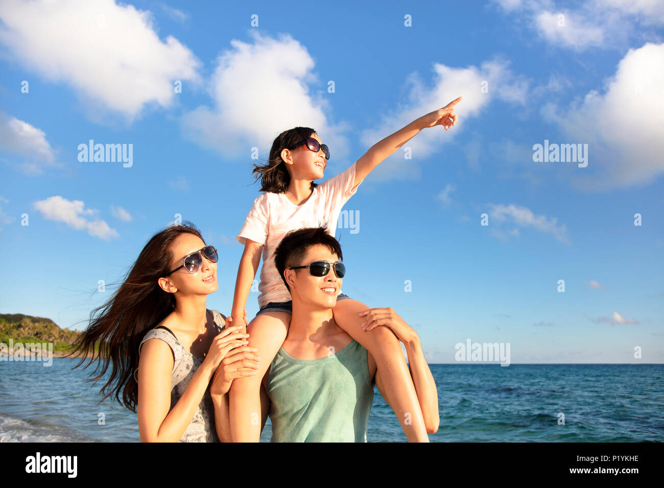 Mother daughter standing beach sunset hi-res stock photography and ...