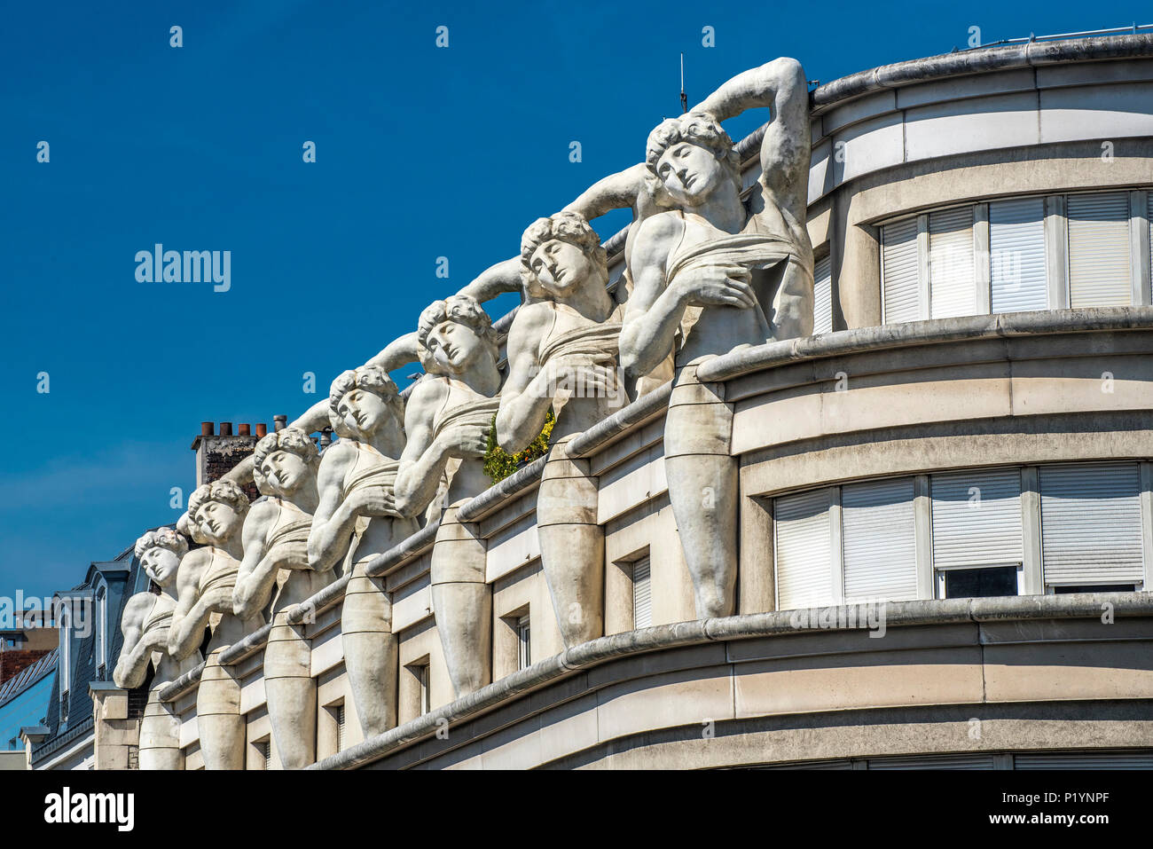 France, Paris 12th district, Baroque building with the reproduction of ...