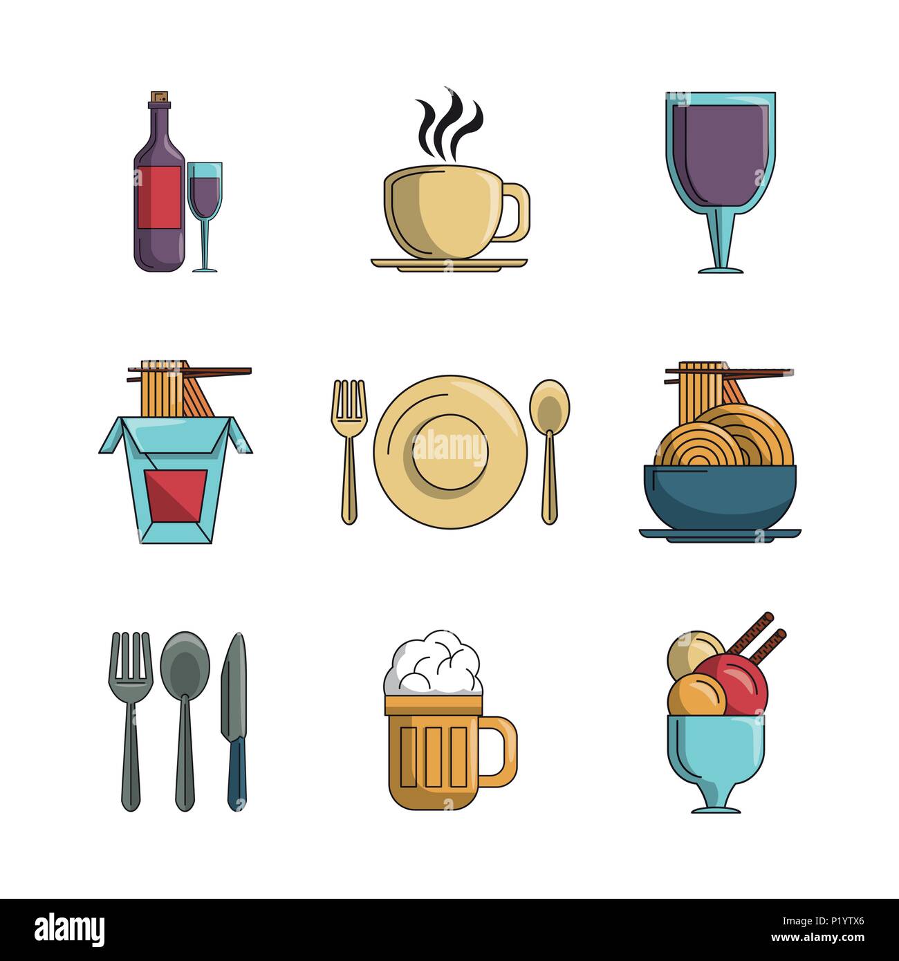 Set of restaurant elements Stock Vector Image & Art - Alamy