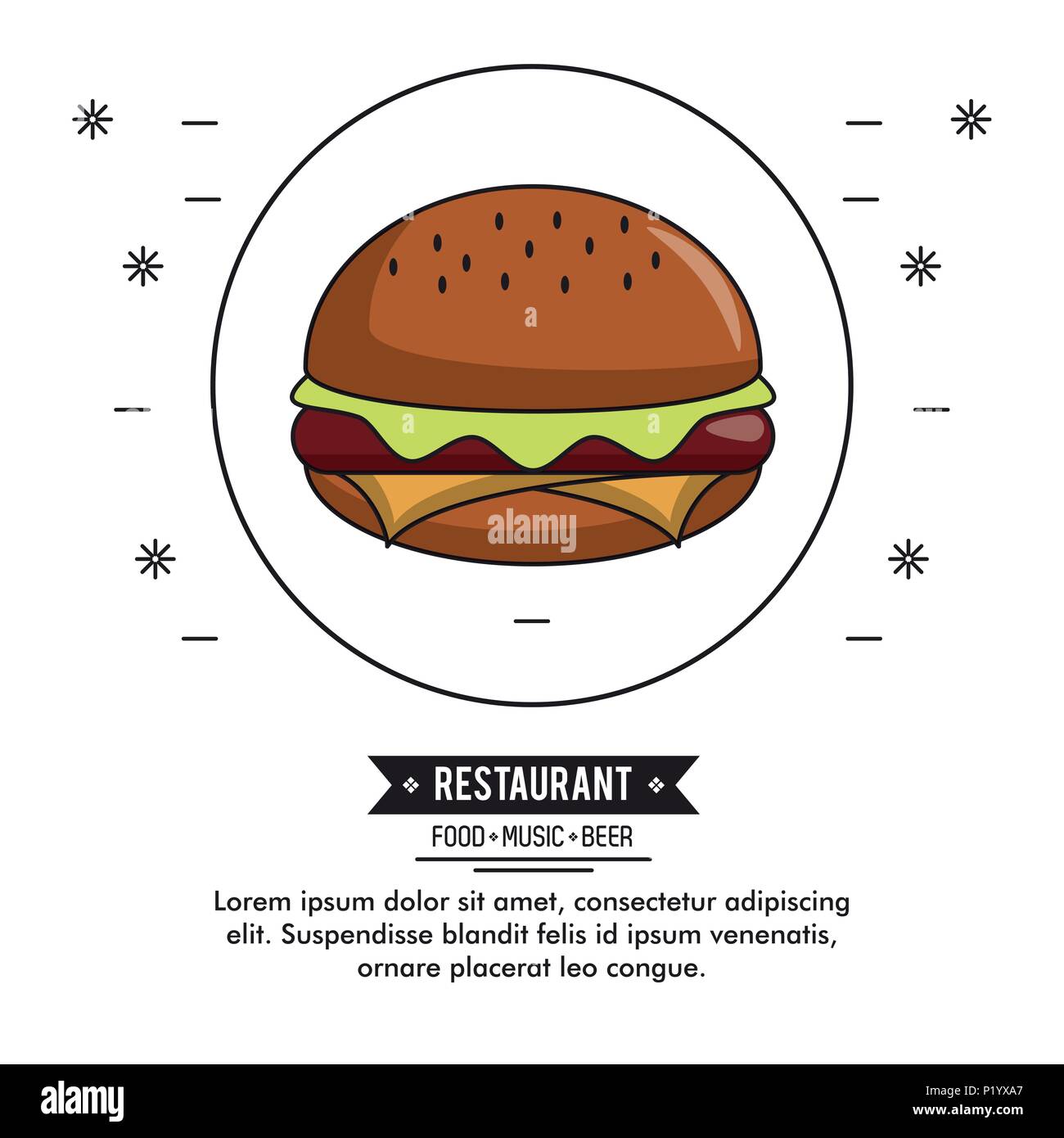 Restaurant food music beer Cut Out Stock Images & Pictures - Alamy