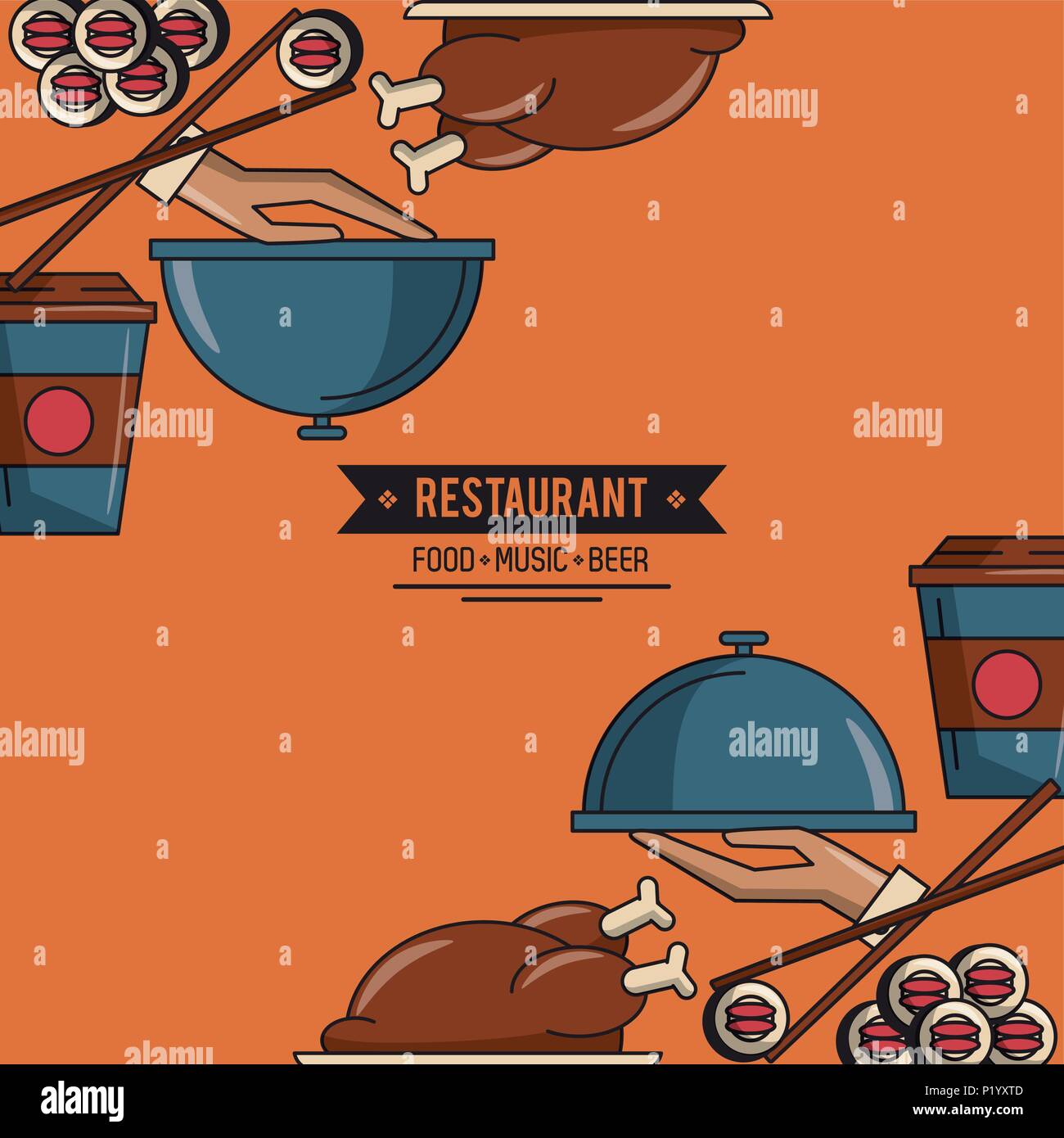 Japanese restaurant interior Stock Vector Images - Alamy