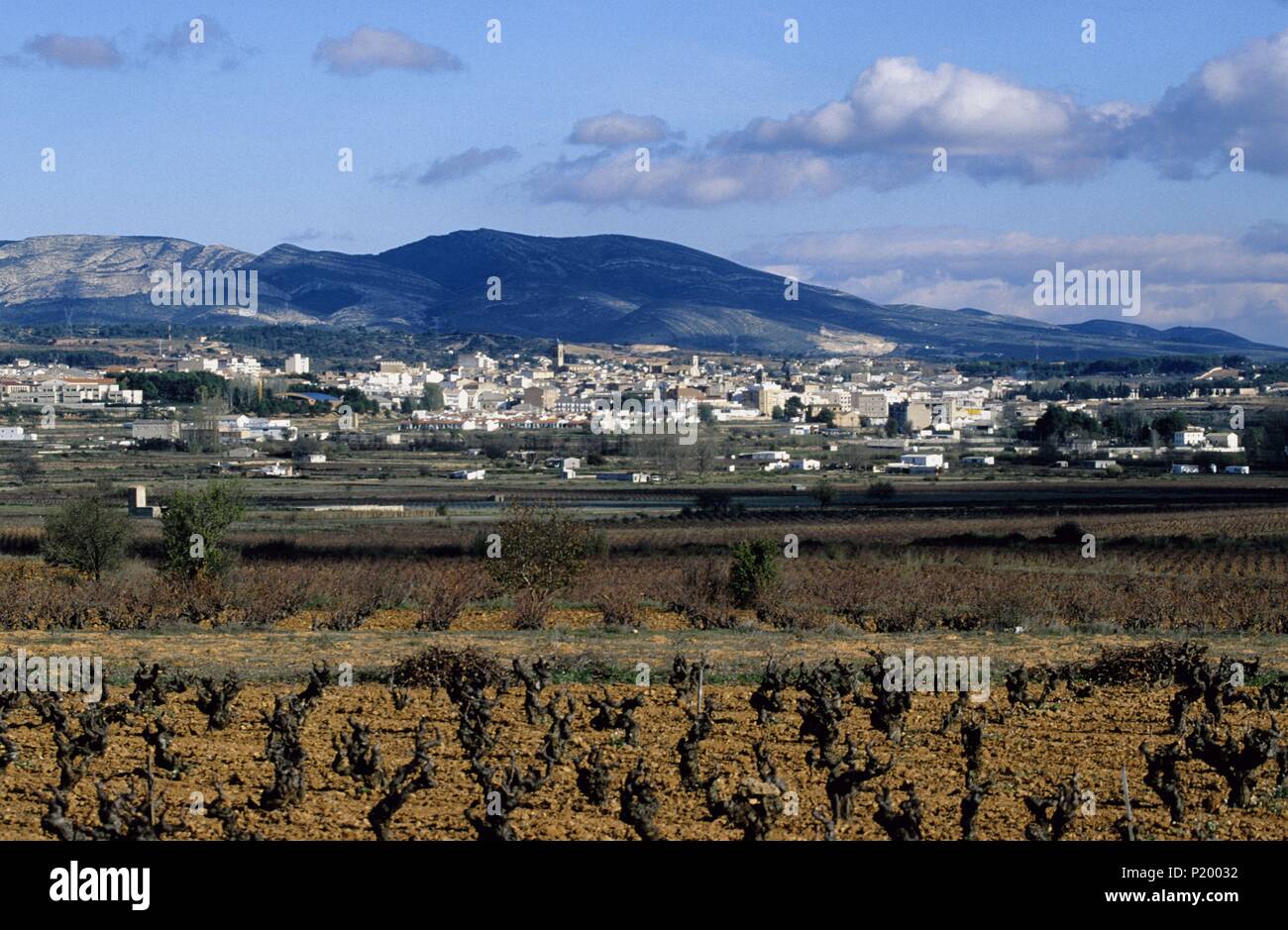Requena, town view and vineyards; Requena-Utiel region Stock Photo - Alamy