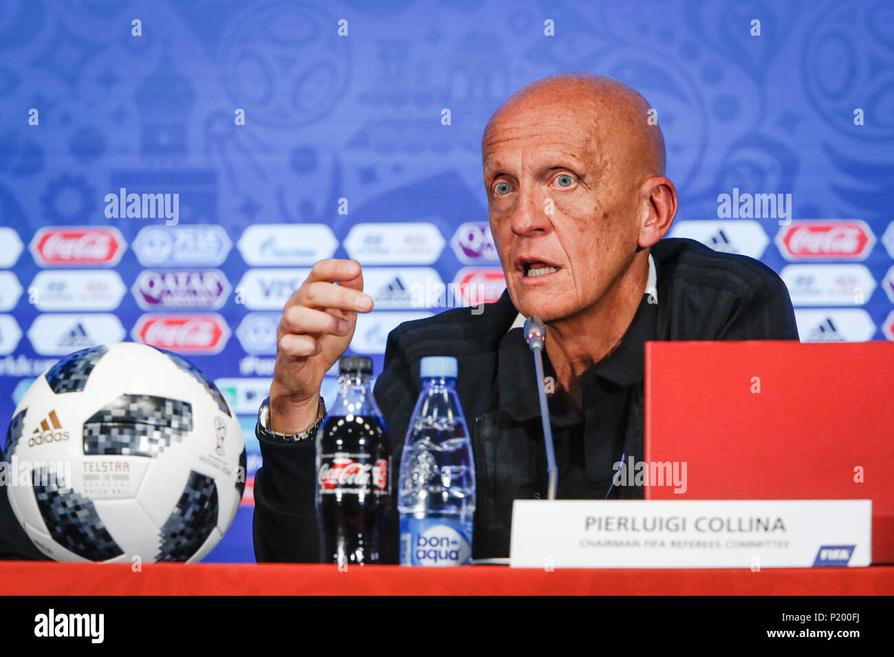 Moscou, Russia. 12th June, 2018. Pierluigi Colina, chair of the FIFA ...
