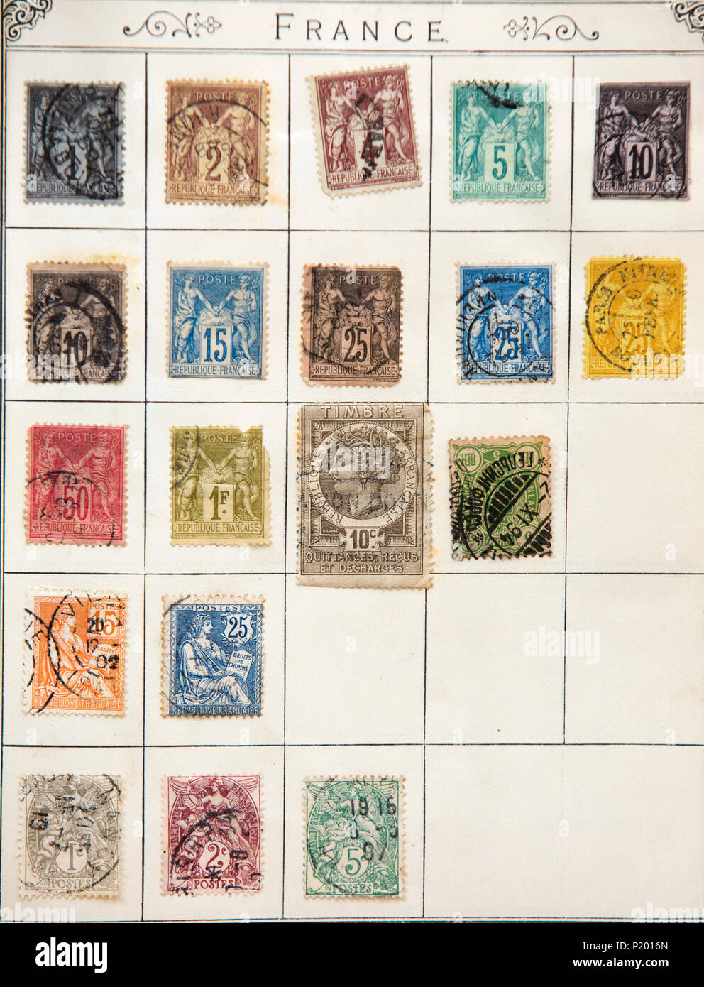 Old stamps in a stamp album Stock Photo - Alamy